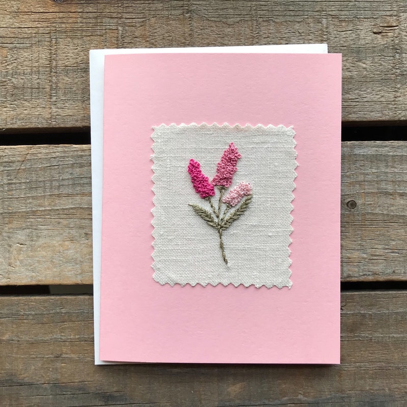 Embroidered Card - Etsy