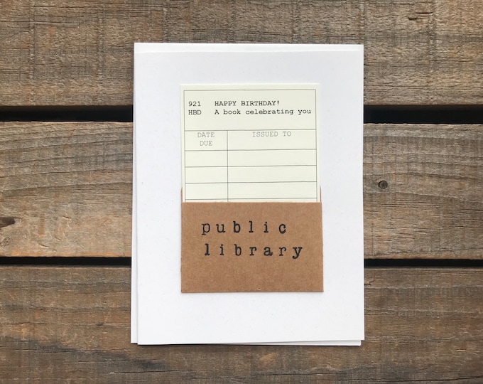Birthday Card, Book Lovers, Library Card, Literary Book Lover Bookish ...
