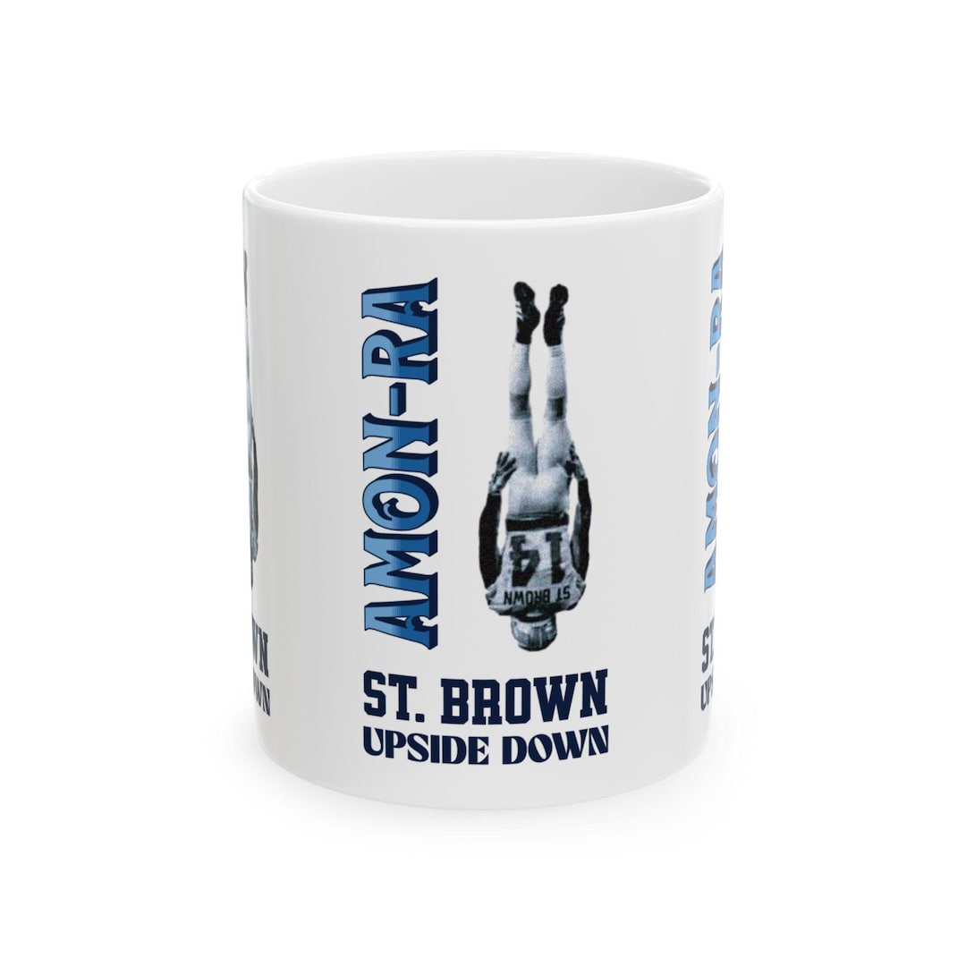 Amon-ra St. Brown Upside Down Headstand Ceramic Mug, Unique Coffee Cup ...