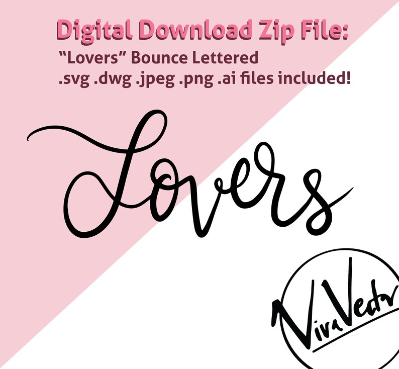 Lovers SVG Cut File Digital Download Zip File for Cricut, Shilouette ...