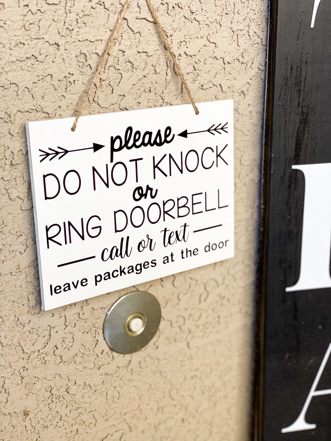 No Soliciting Sign Do Not Knock or Ring Doorbell Door Sign | Etsy