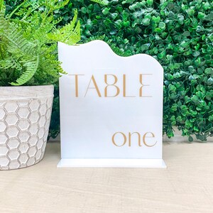 Acrylic Table Number Wavy Design Curve Design Modern Font Table Number ...