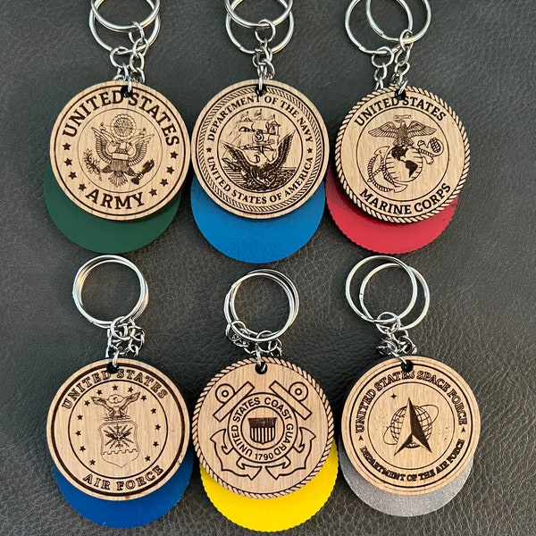 Military Logo Keychain - Etsy