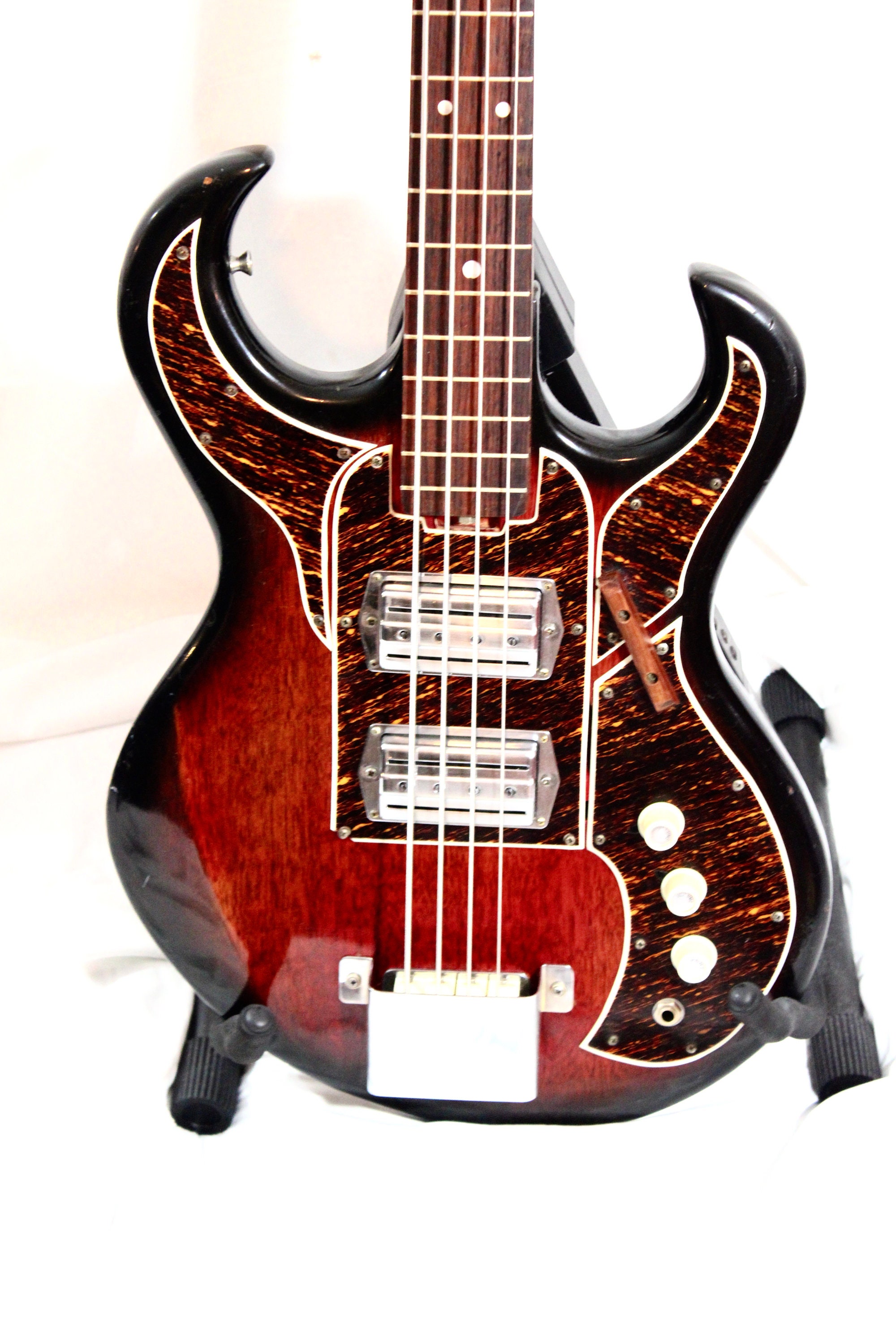 Vintage Ibanez Bass Guitar, Wood Body With Chrome Emblem | Polished and ...