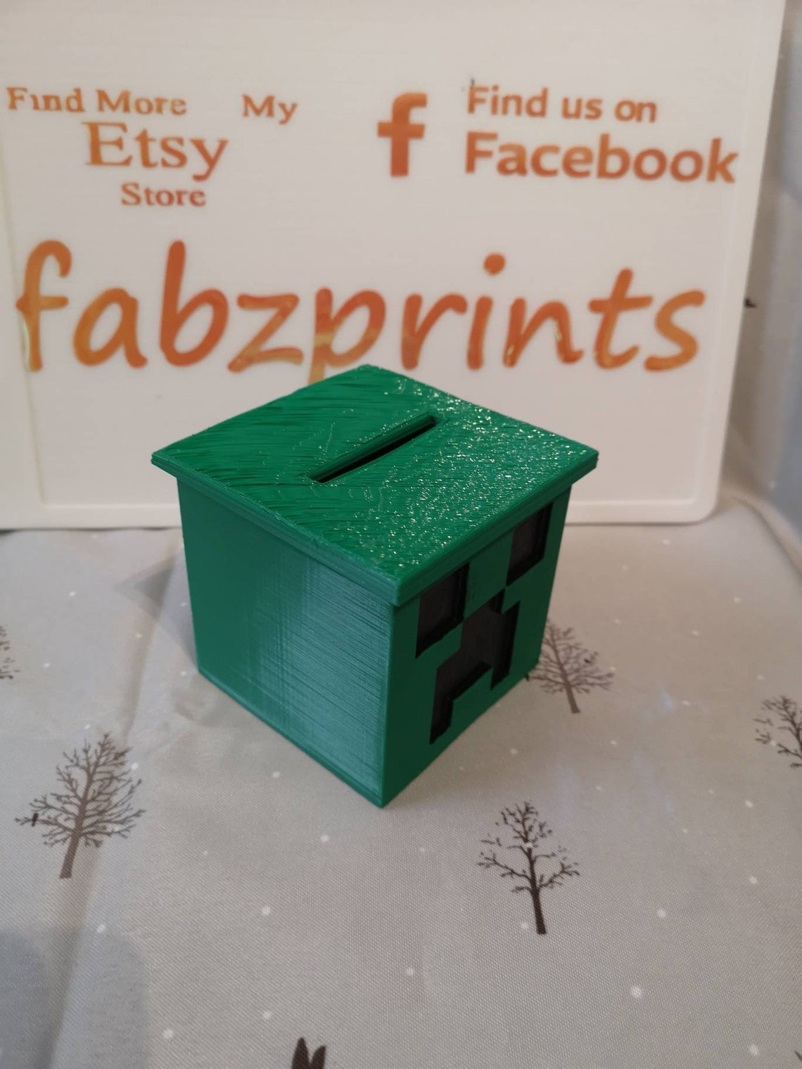 3D Printed Minecraft Creeper inspired money box | Etsy