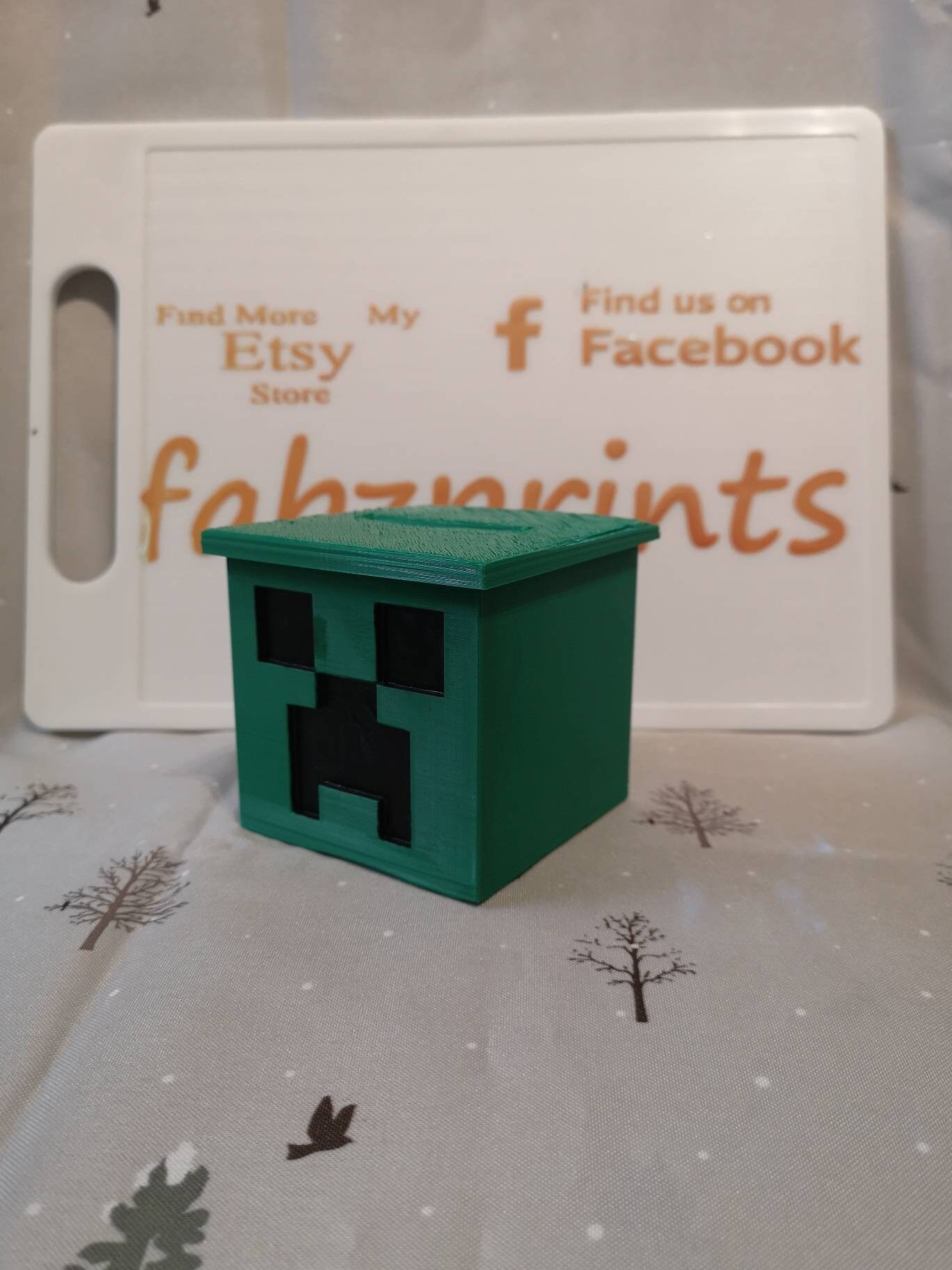 3D Printed Minecraft Creeper inspired money box | Etsy