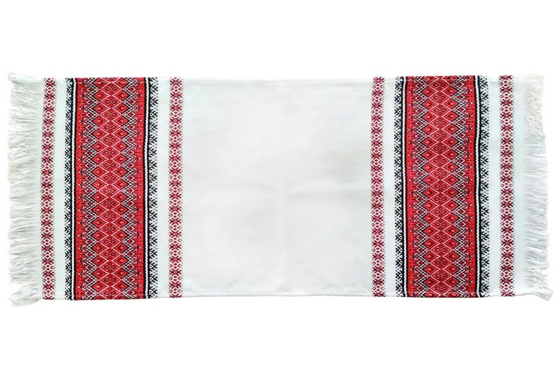 Ukrainian Wedding Woven Rushnyk With a Red-black Ornament Embroidered ...