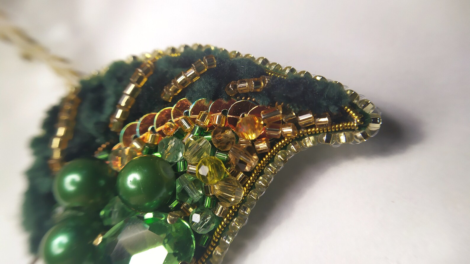 Elf Green Leaves Brooch Golden Sparcling Leaf Gift for Nature - Etsy