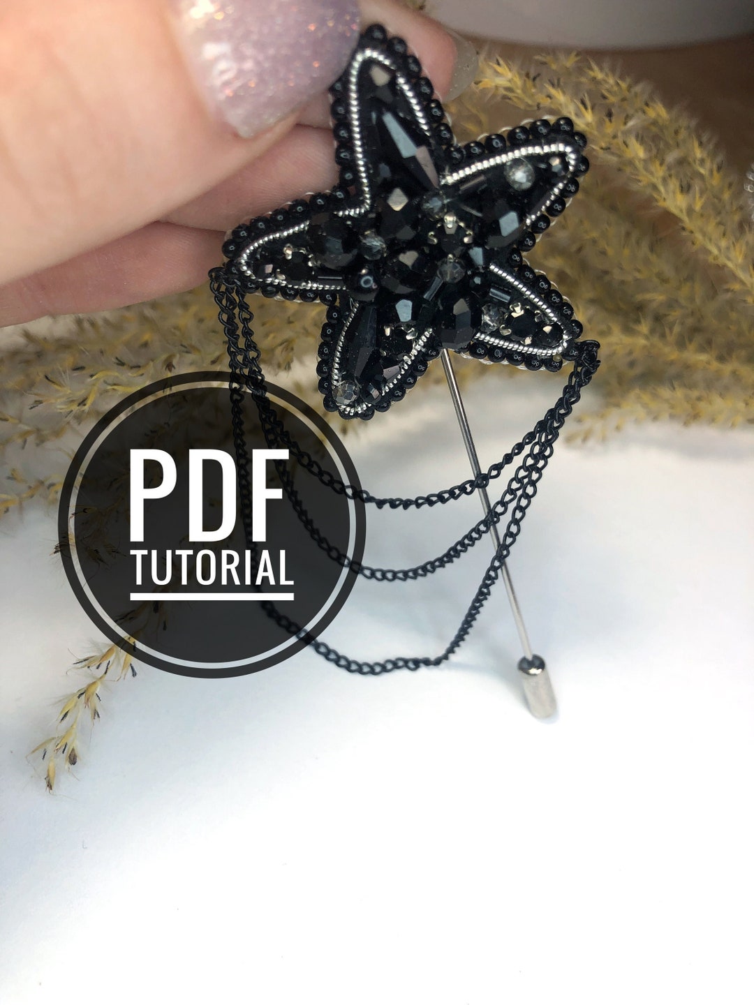 Brooch Black Star TUTORIAL Pattern Brooch Making Guide Step by Step ...