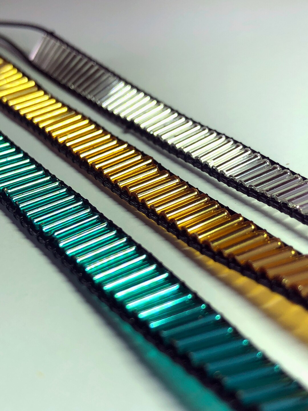 Beaded Loom Bracelet Silver Black Gold Long Trend Bead Bracelet ...