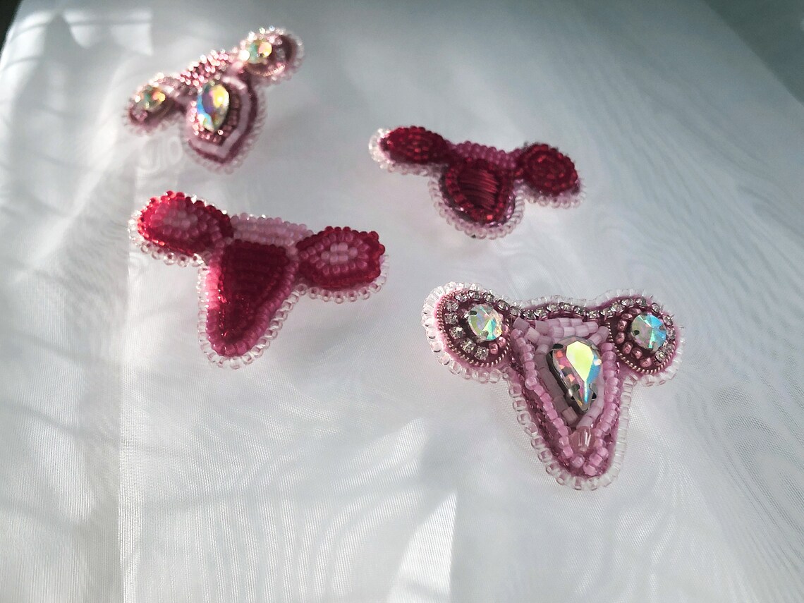 Beaded Abortion-rights Pin Anatomical Uterus Brooch Cervix - Etsy