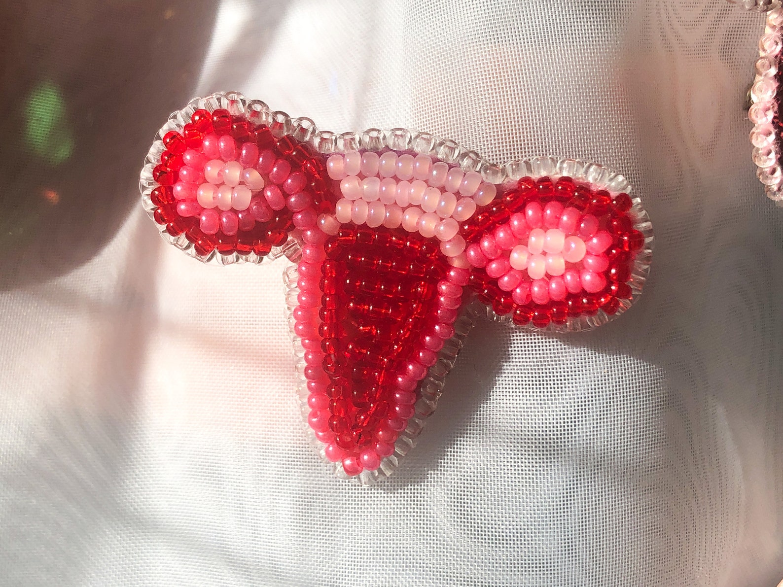 Beaded Abortion-rights Pin Anatomical Uterus Brooch Cervix Handmade ...