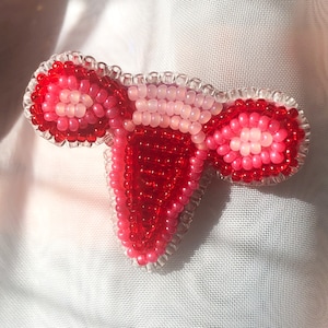 Beaded Abortion-rights Pin Anatomical Uterus Brooch Cervix Handmade ...