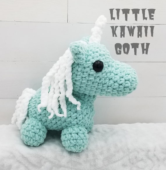 Large Unicorn Stuffed Animal Aqua | Etsy