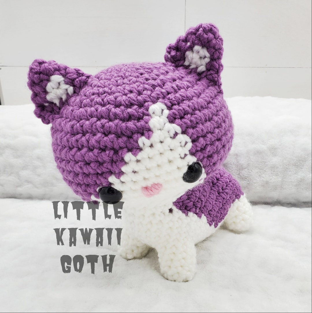 Medium Munchkin Cat Stuffed Animal - Purple & White - Etsy