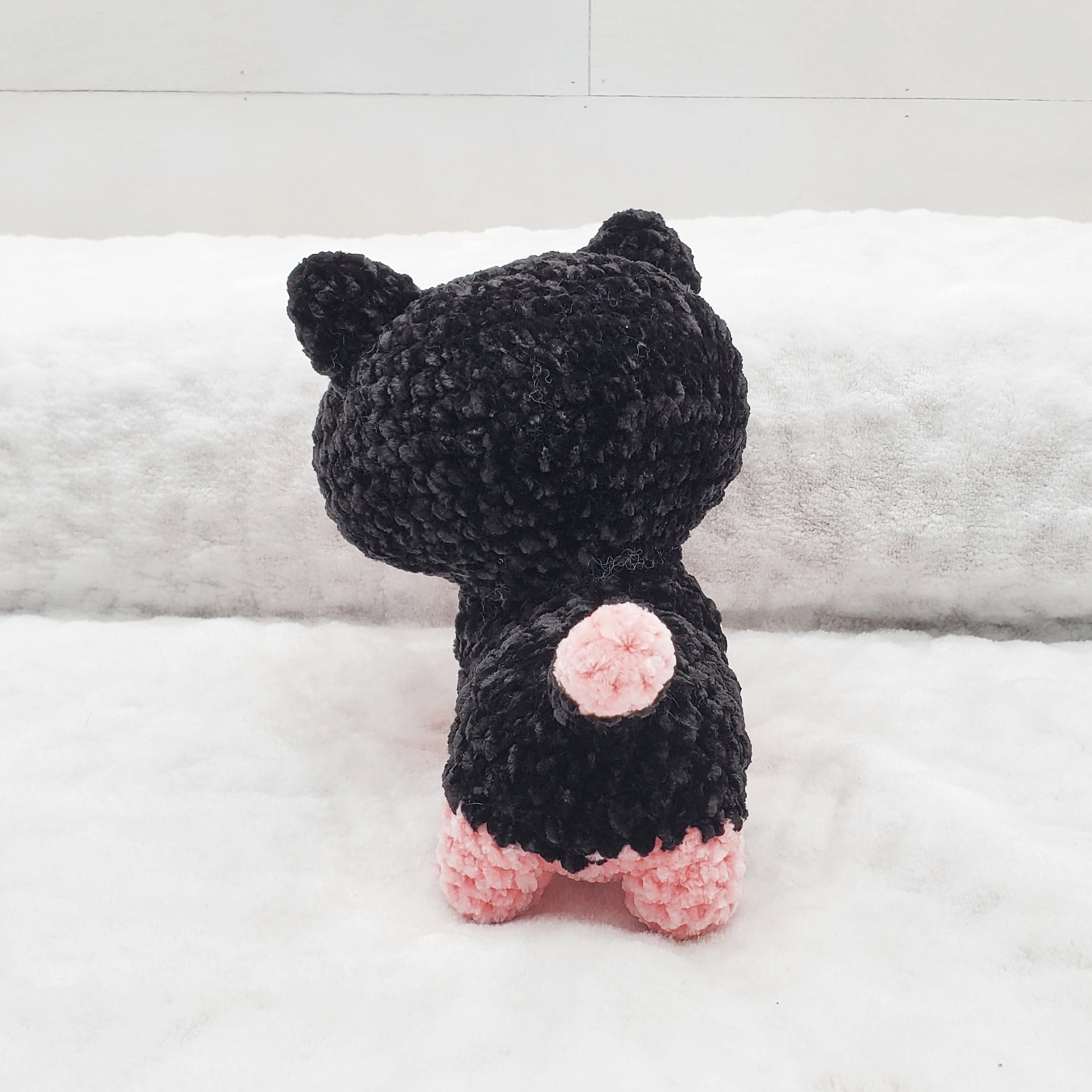 Small Munchkin Cat Stuffed Animal Pink & Black - Etsy