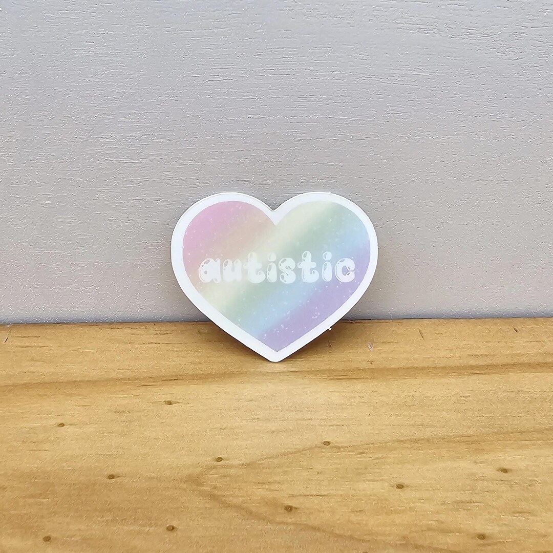 Pastel Rainbow Love Heart Autistic Mini Sticker - 1.25 Inch - Etsy