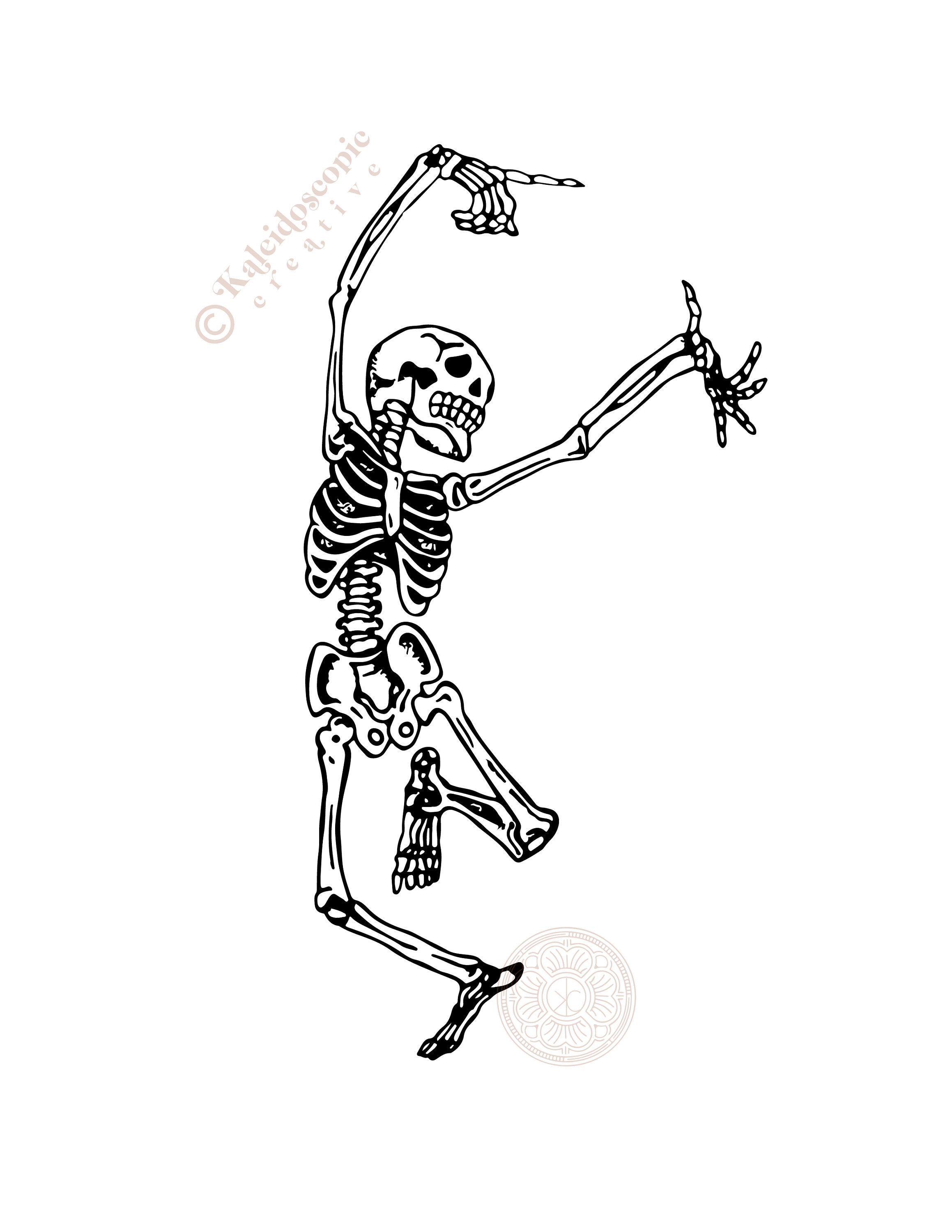 Dancing Skeleton Print | Grateful Dead Inspired | Skeleton Art ...