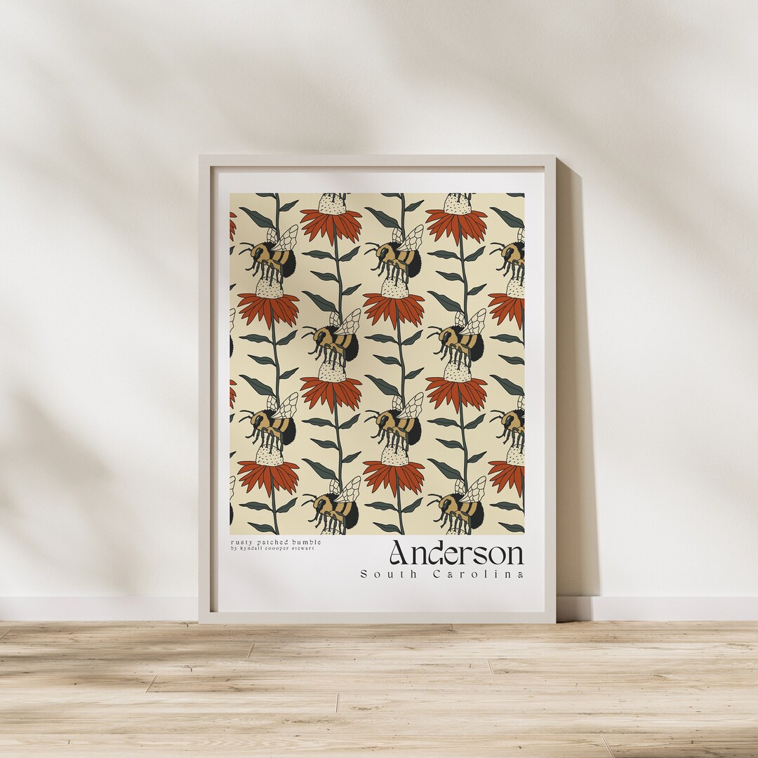 Anderson, SC 18x24in Warm Prints, SC Artwork, South Carolina Print ...