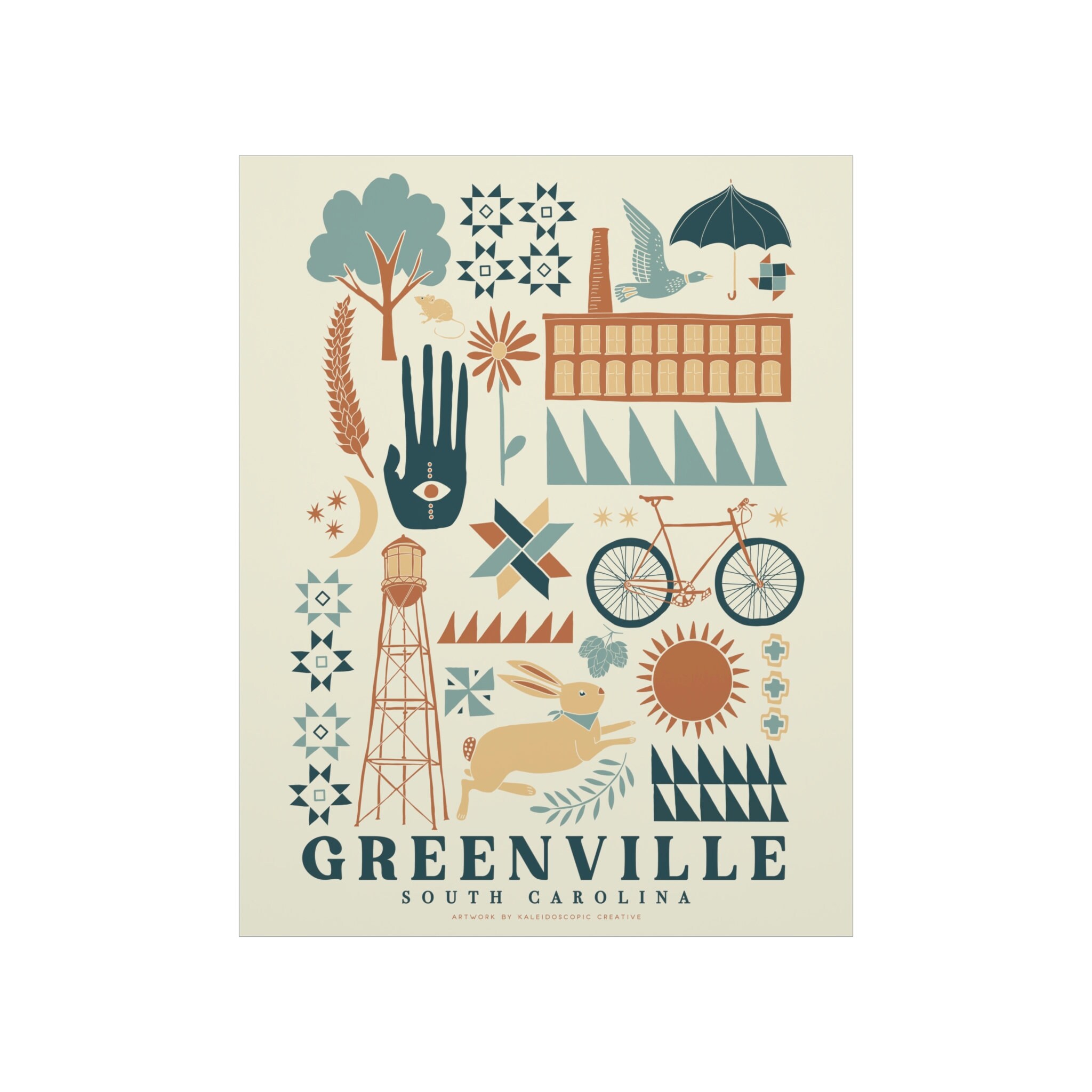 Greenville SC Artwork 11x14in, South Carolina Print, Upstate SC ...