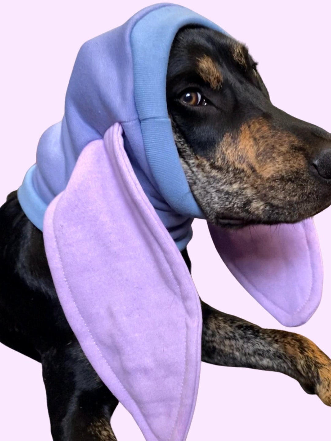 Dog Bunny Snoodie: Handmade Ear Warmer - Baby Blue Colorblock - Etsy