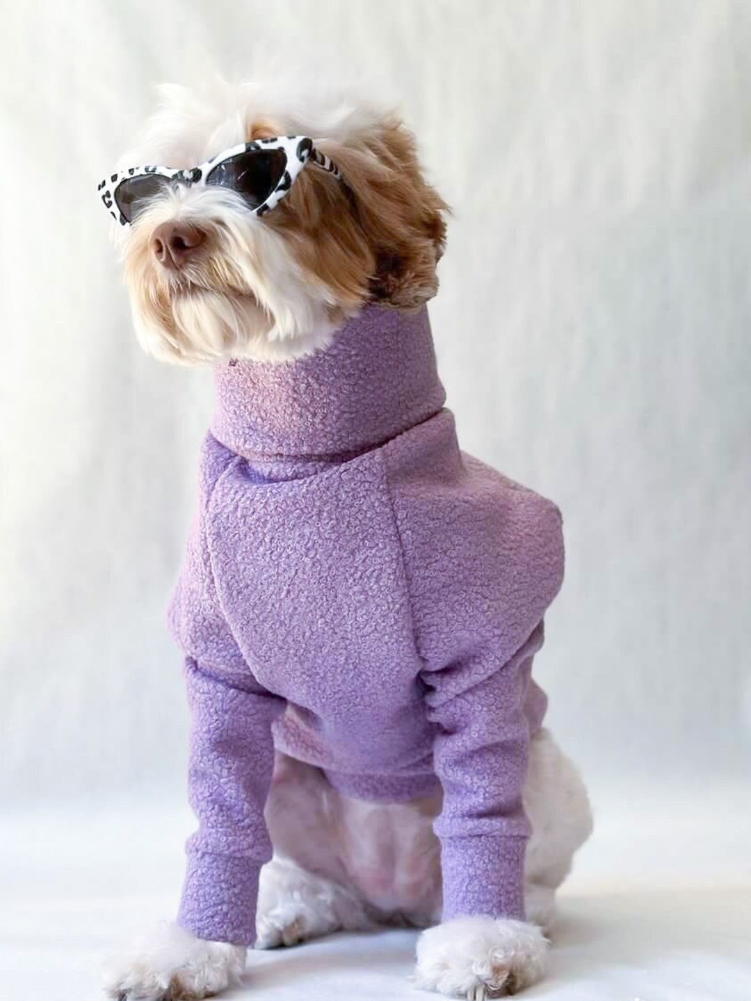 Lilac Dog Teddy Turtleneck Large Dog Sweater Lavender Pet - Etsy