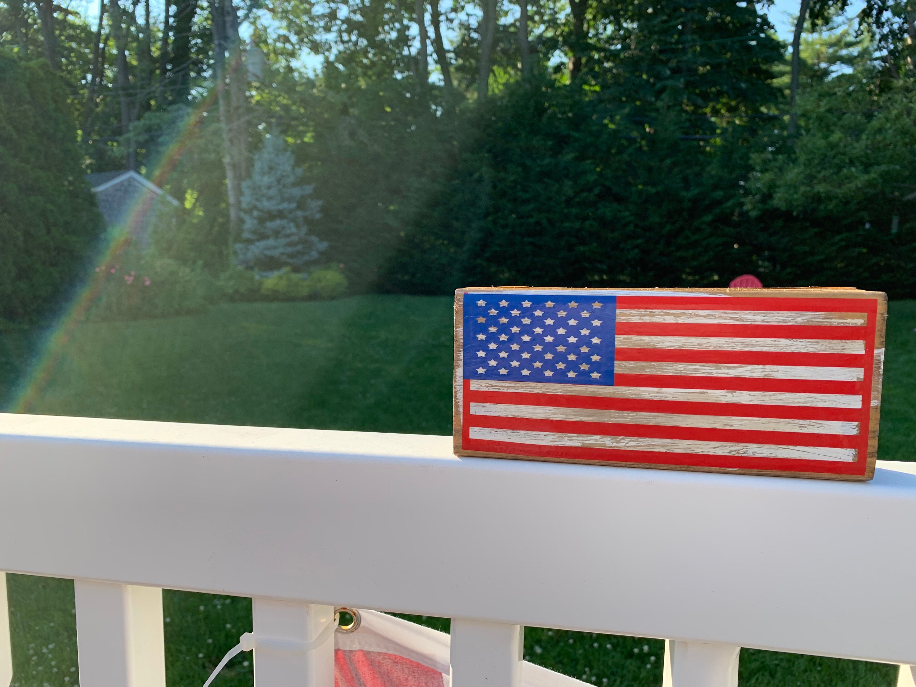 Wooden American Flag / American Flag Block / Fourth of July Decor ...
