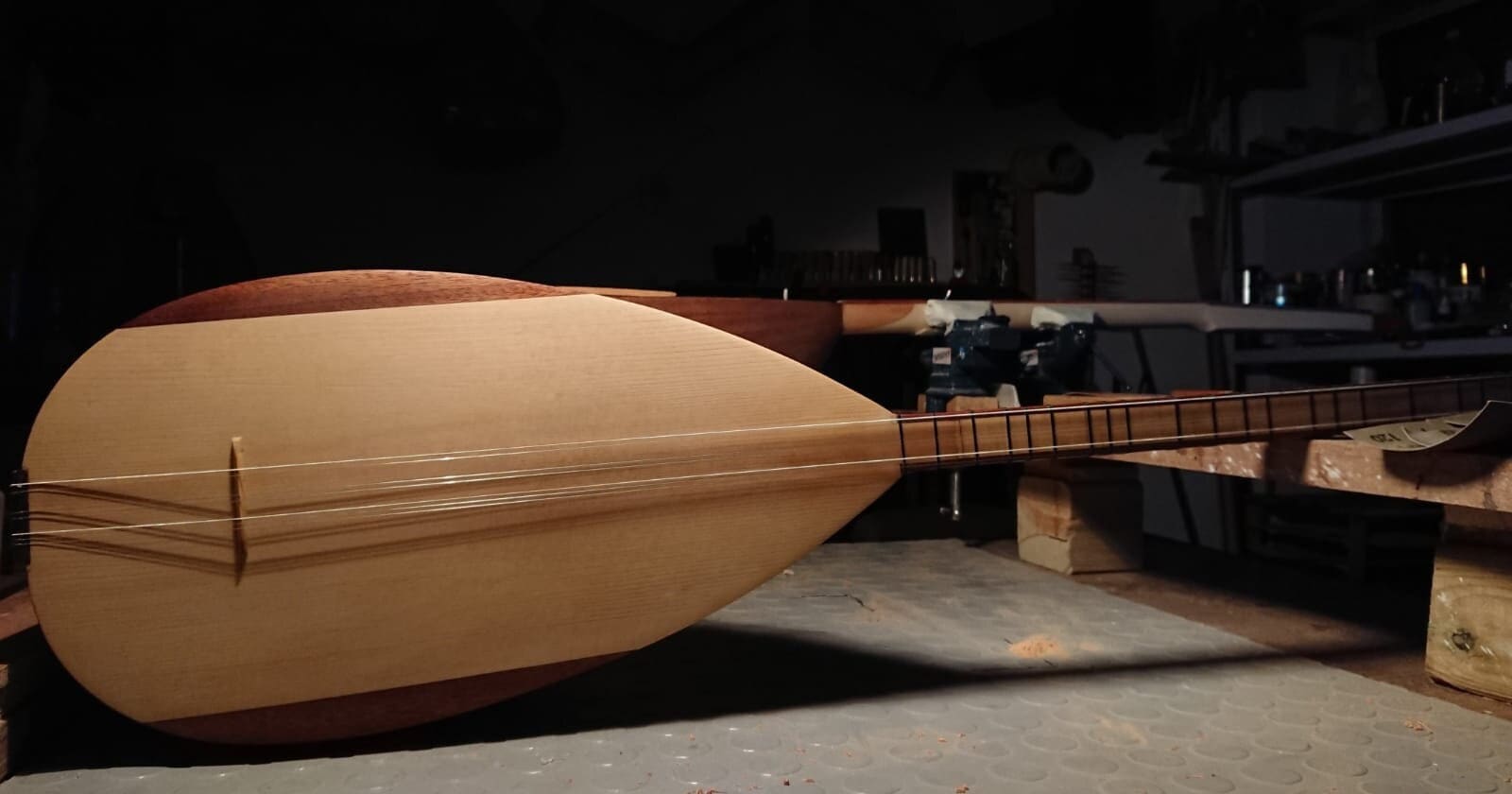 Handmade Professional Turkish Saz Baglama Yellow Mahogany Long Neck ...