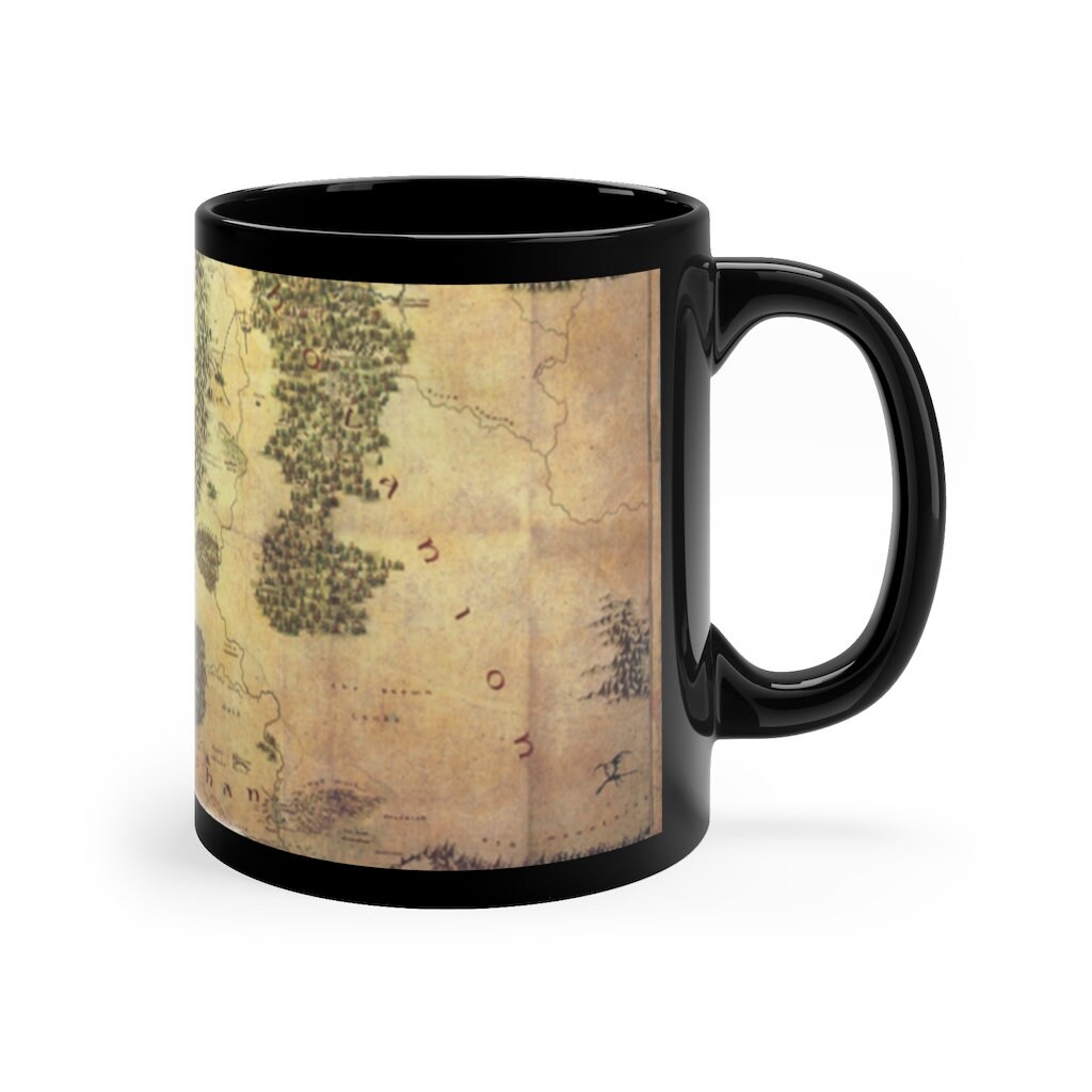 Lord of the Rings Map Mug, Middle Earth Black Mug - Etsy