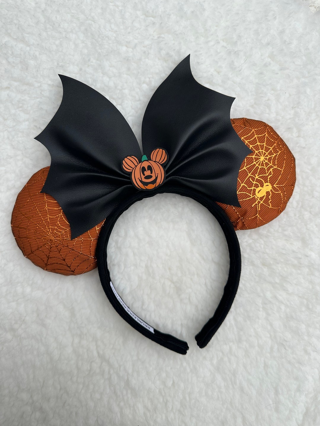 Spider Web Ears With Bat Bow - Etsy