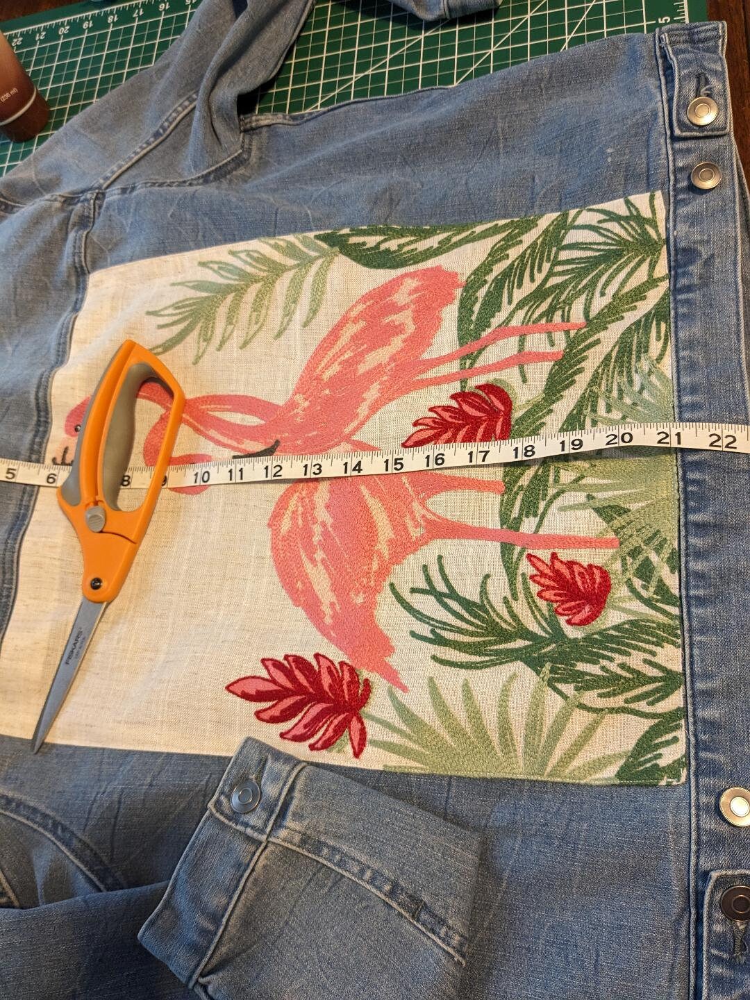 Flamingo Friends Upcycled Denim Jacket - Etsy