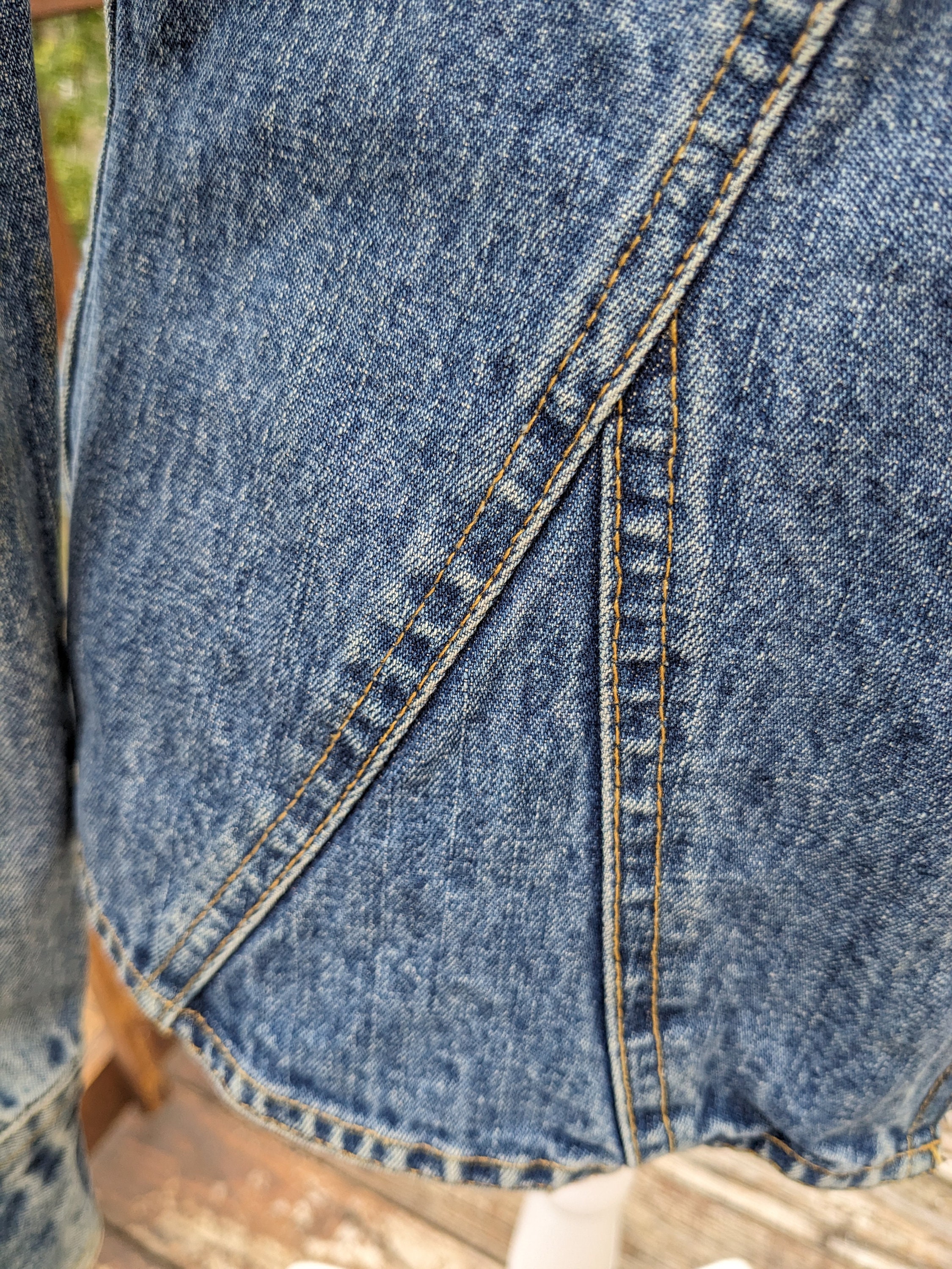 Upcycled Blue Jean/denim Jacket, With Sea Turtle - Etsy