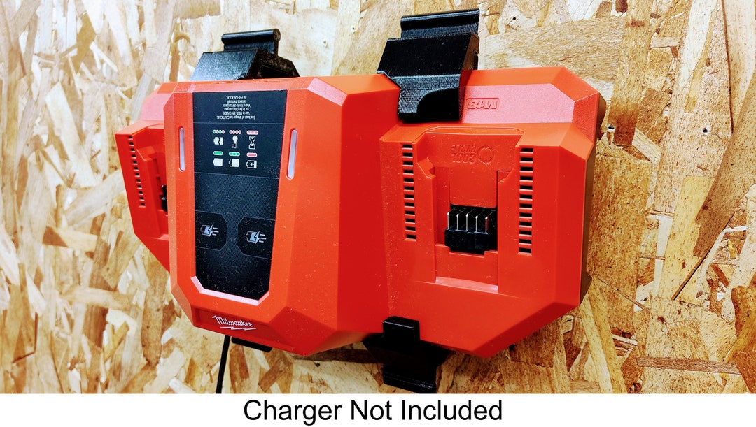 Wall Mount for Milwaukee M18 Dual Bay Simultaneous Super Charger 48-59 ...
