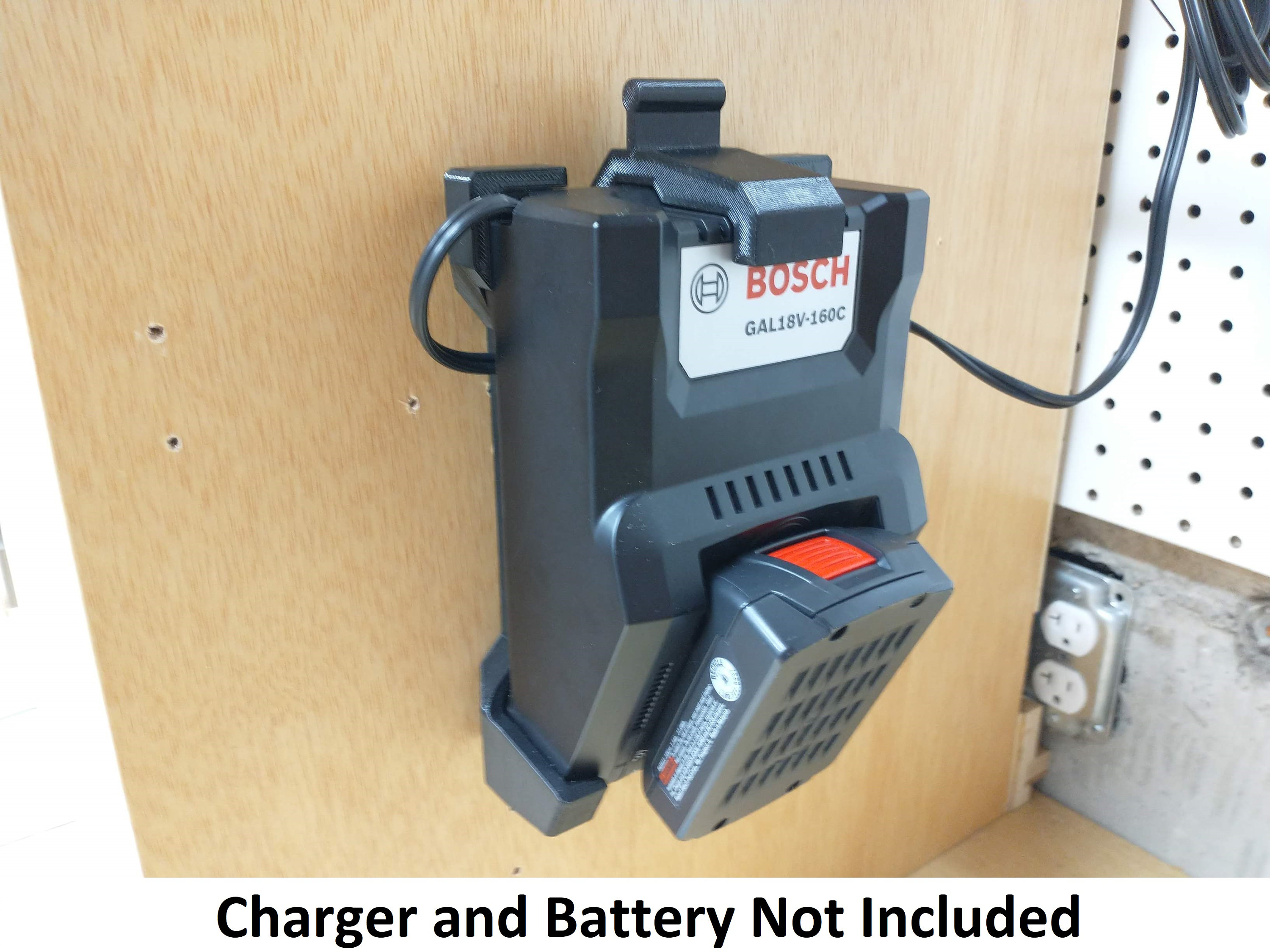 Wall Mount for Bosch GAL 18V-160C Charger With Optional 18V Battery ...