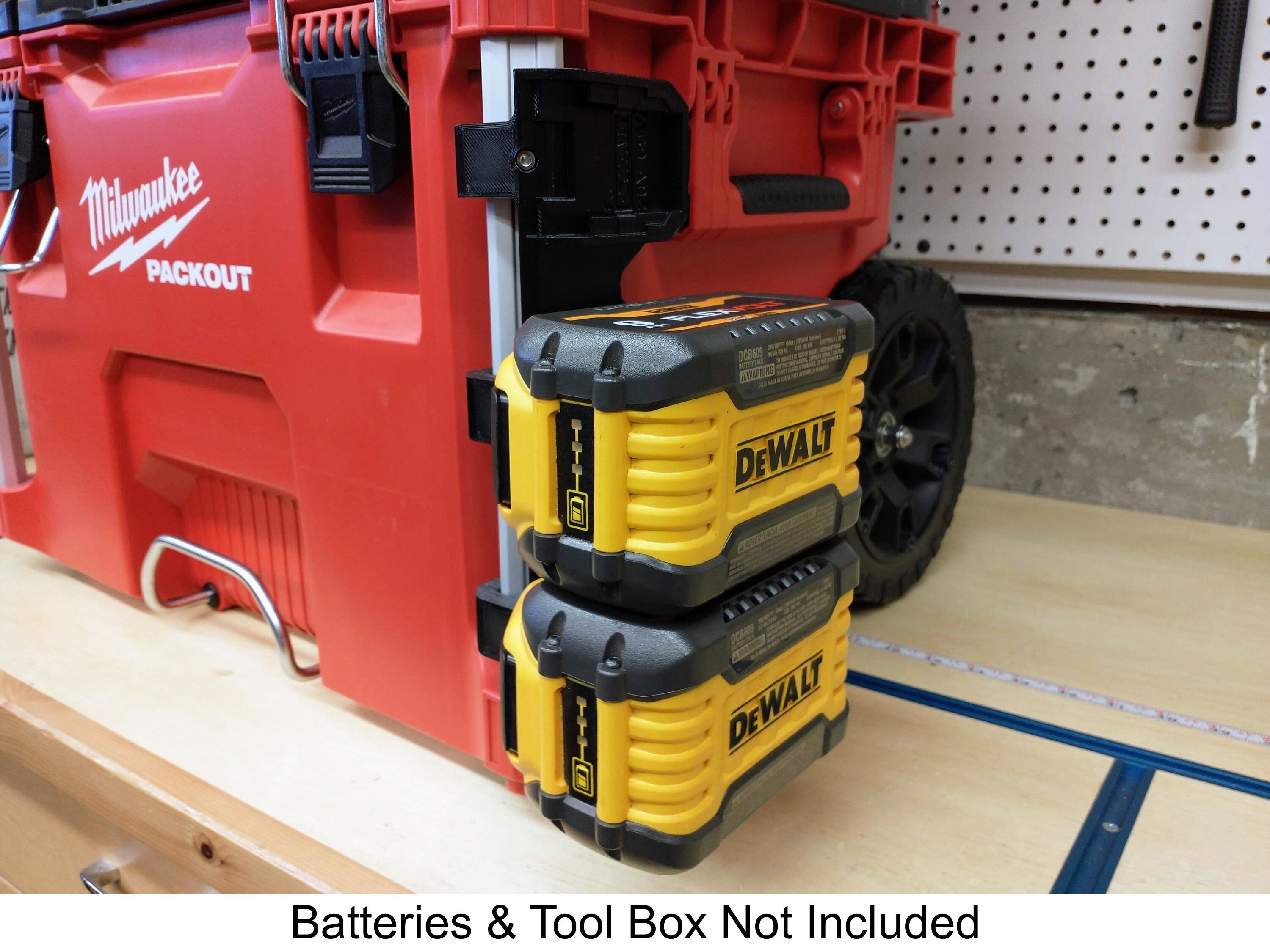 Dewalt 20V/60V Battery Mount/holder for Milwaukee PACKOUT for 1, 2, 3 ...