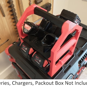 Milwaukee Battery & Charger Packout Caddy. Carries 8-12 Batteries, 0-2 ...