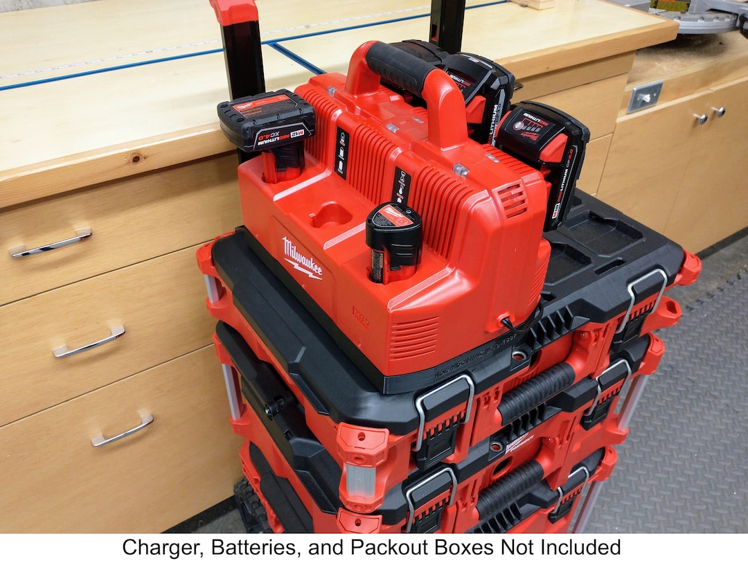 Packout Mount for Milwaukee M18 & M12 6-battery Rapid Charger Station ...