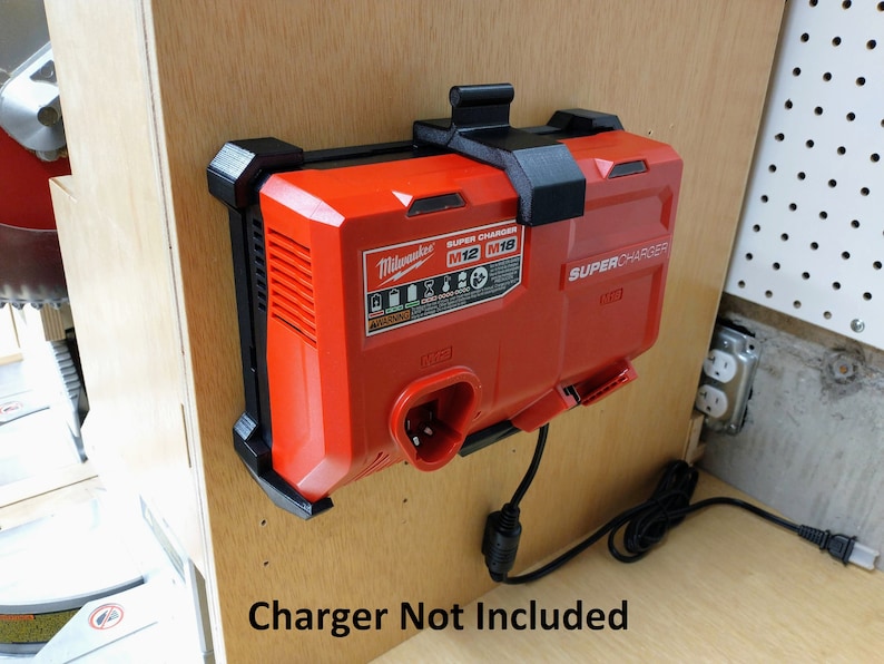 Wall Mount for Milwaukee Super Charger M12 & M18 (model 48-59-1811 ...