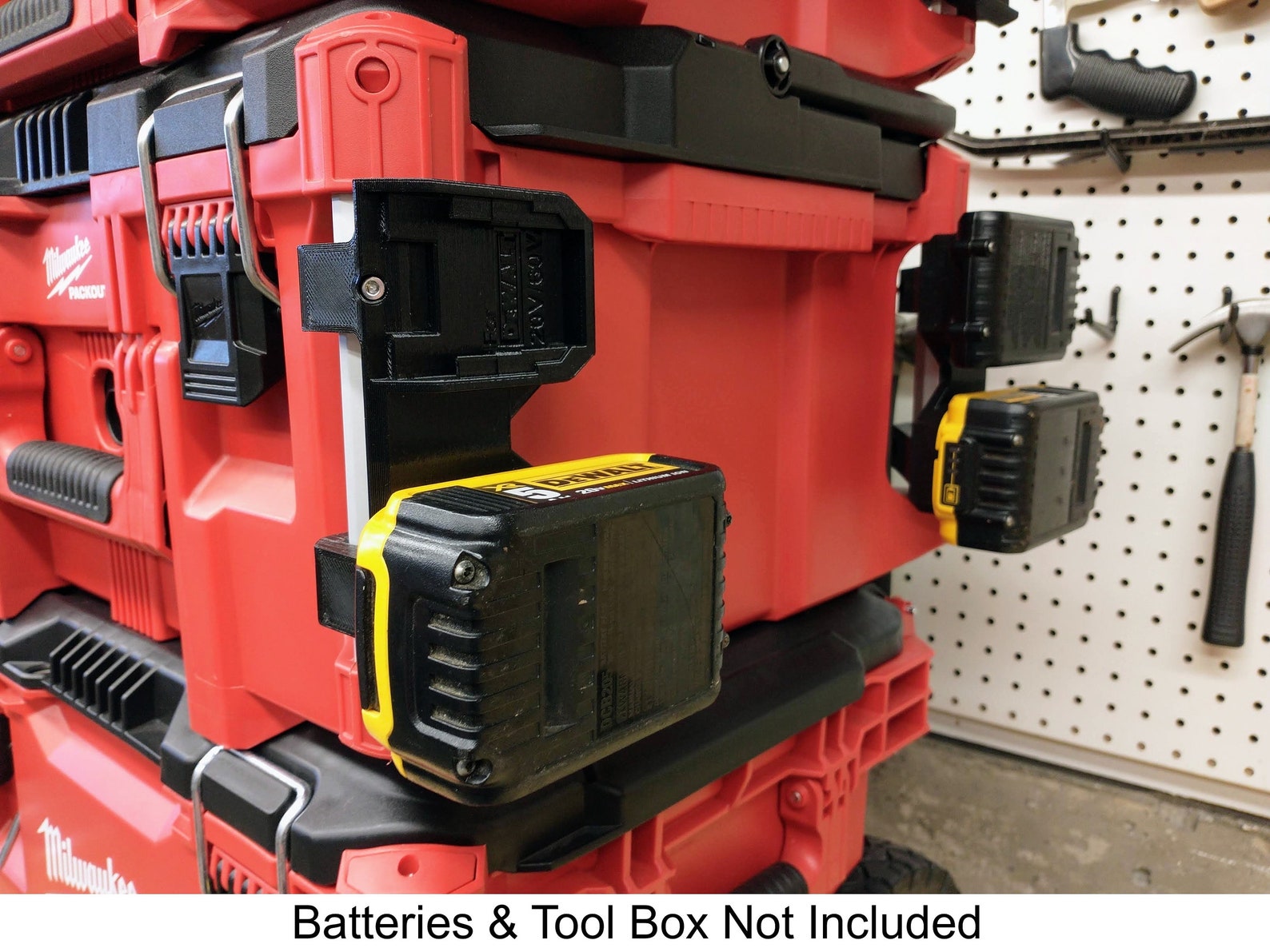 Dewalt 20V/60V Battery Mount/holder for Milwaukee PACKOUT for 1, 2, 3 ...