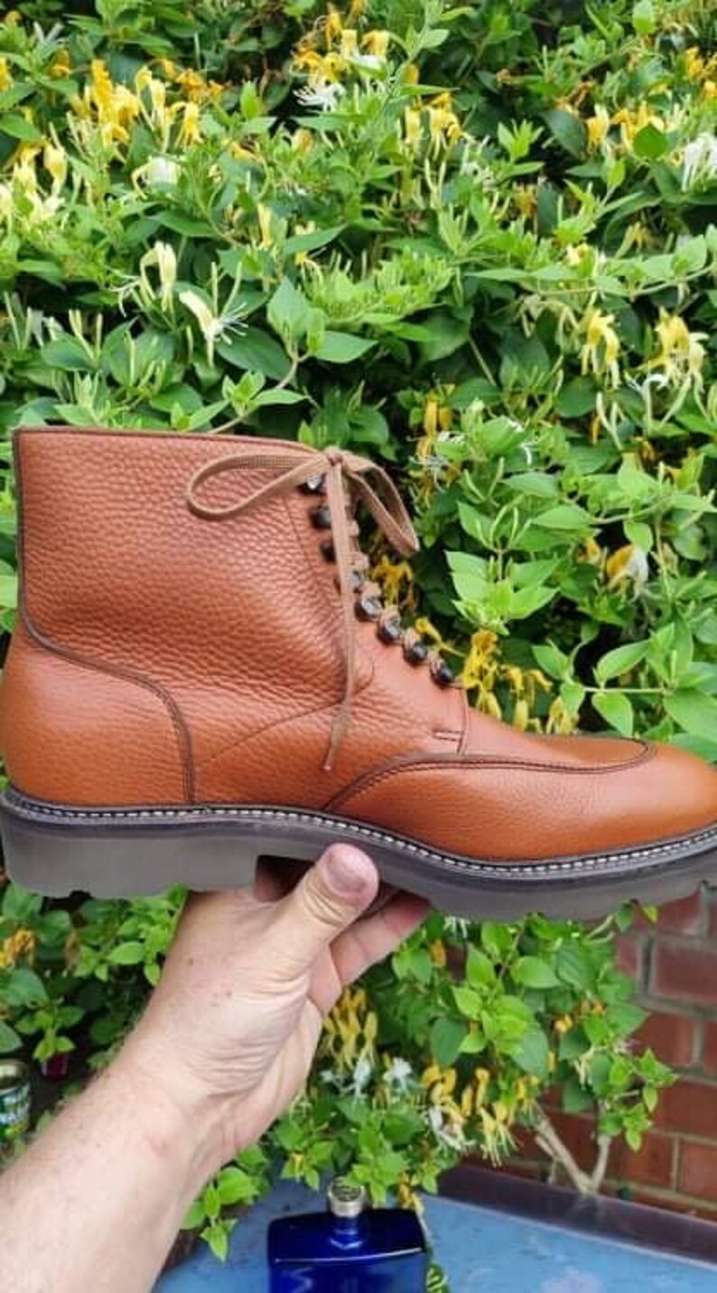John Lobb, Helston Pebble Grained Tan Boots, Size 8 E. UK - Etsy UK