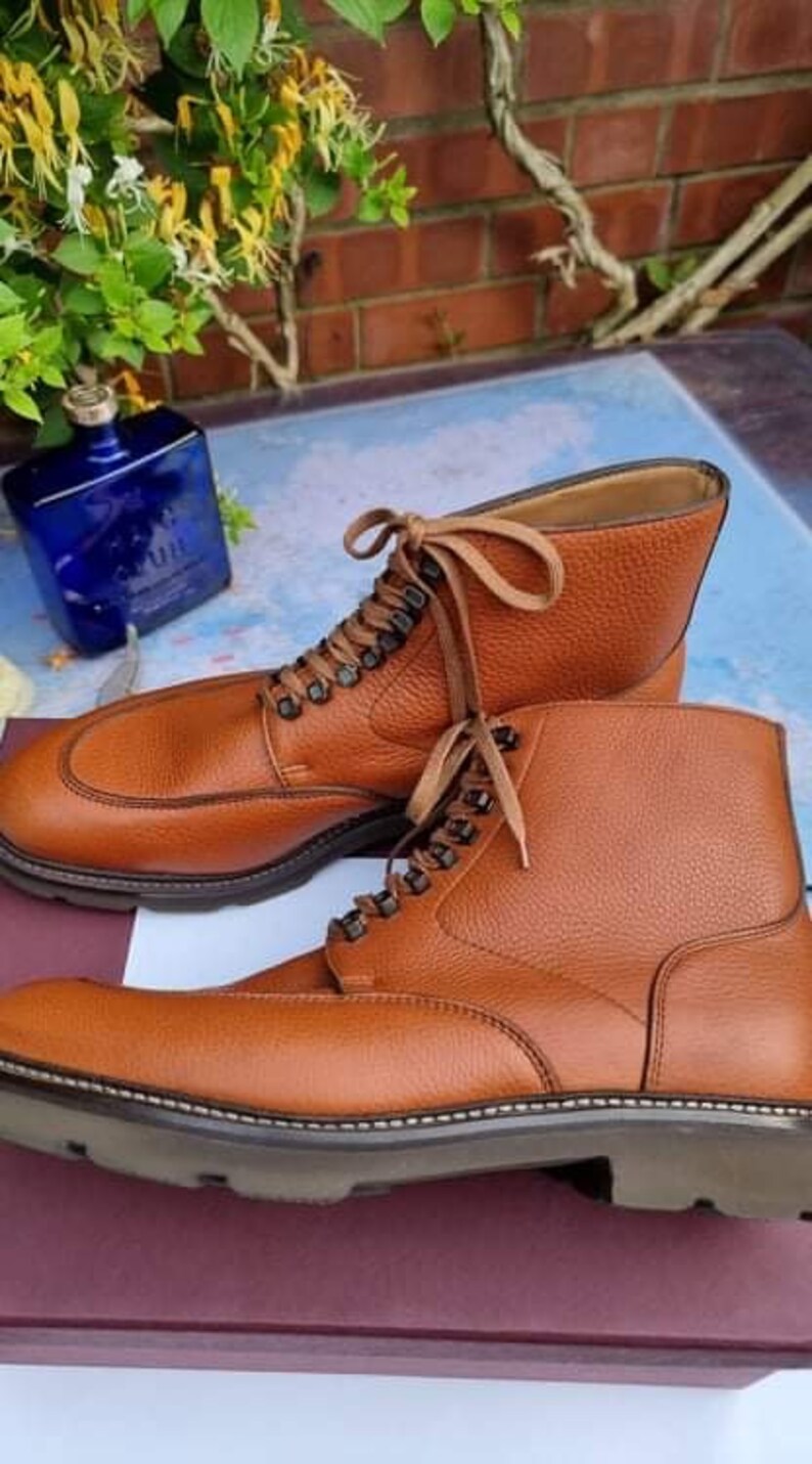 John Lobb, Helston Pebble Grained Tan Boots, Size 8 E. UK - Etsy UK