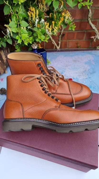 John Lobb, Helston Pebble Grained Tan Boots, Size 8 E. UK - Etsy UK