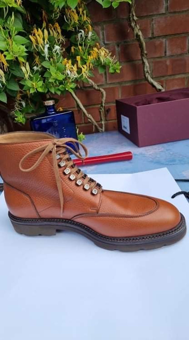 John Lobb, Helston Pebble Grained Tan Boots, Size 8 E. UK - Etsy UK