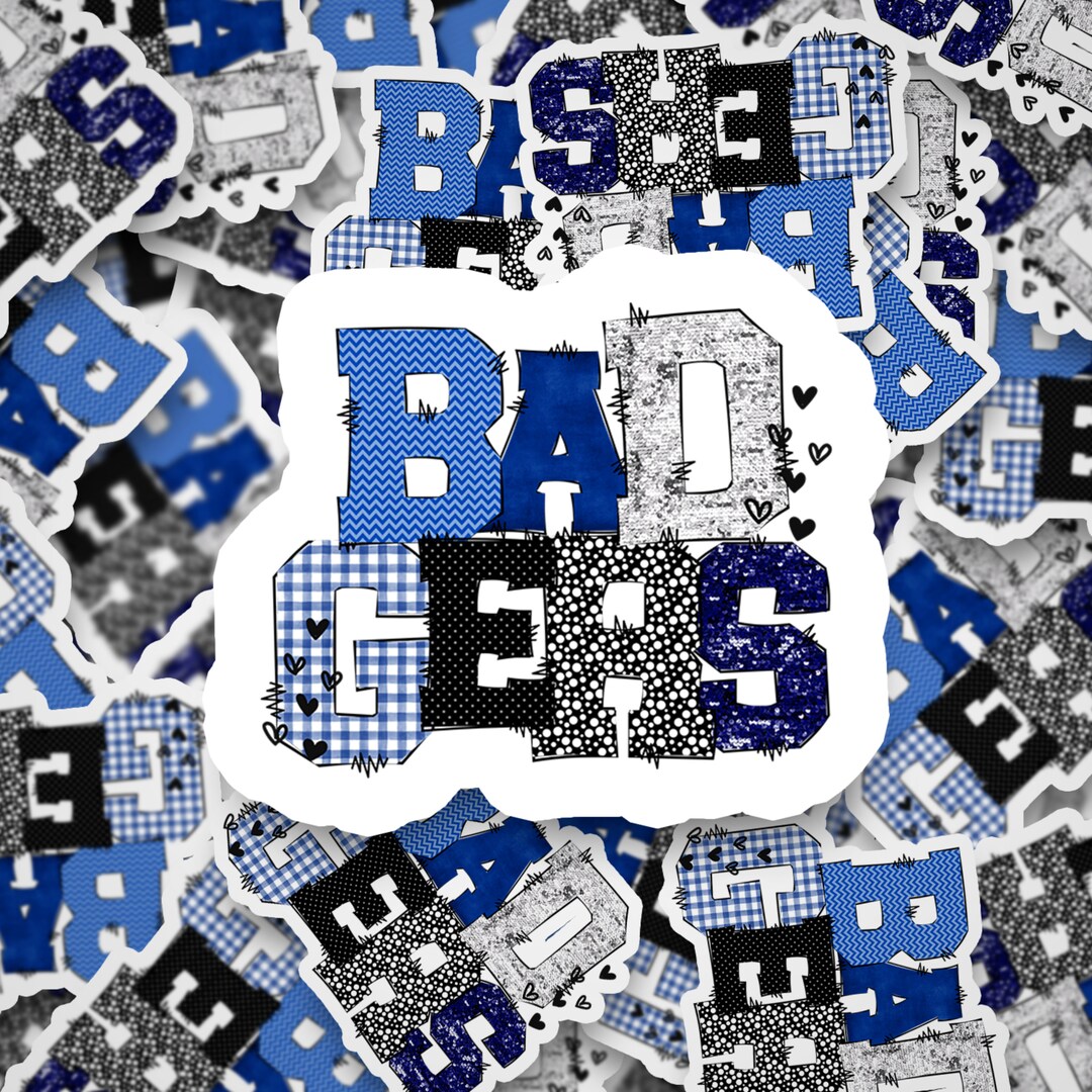 Badgers Doodle Sticker, Badgers Doodle, Blue, Badgers Mascot, Badger ...