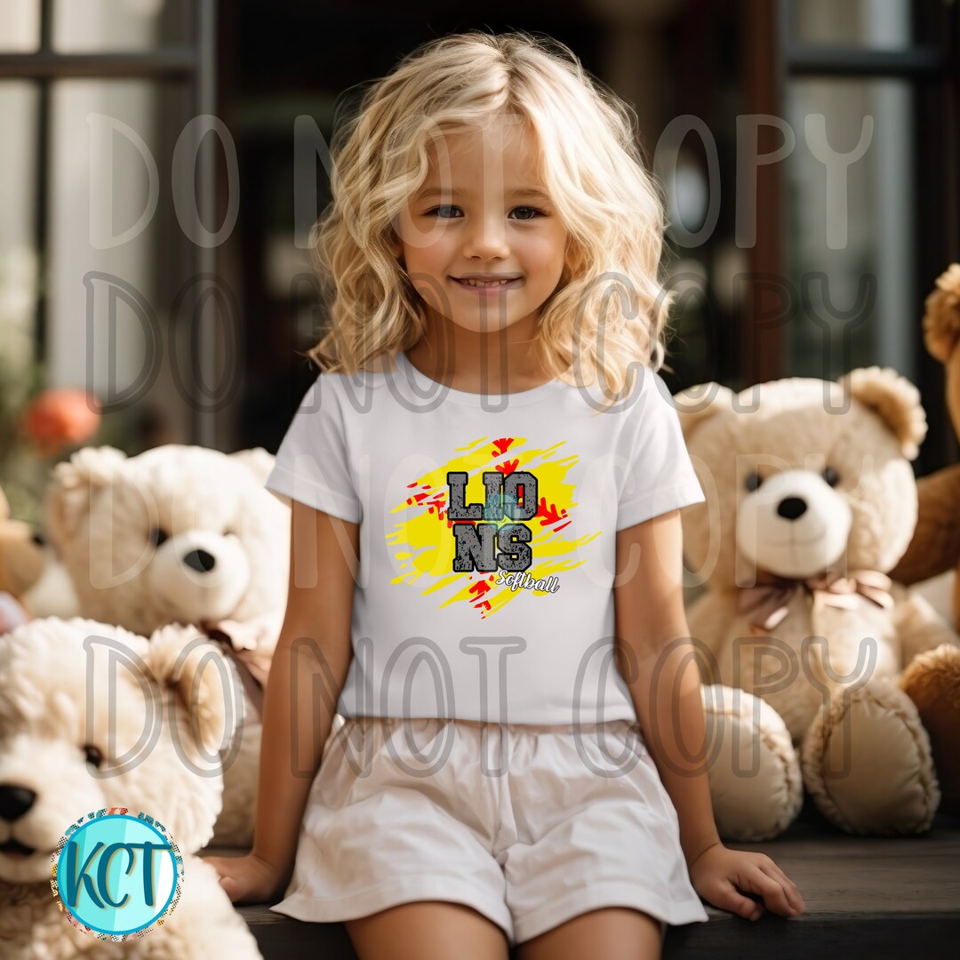 Lions Mascot DTF, Lions, School Mascot, Lions Softball, DTF, Ready to ...