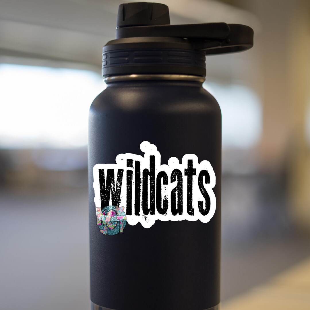 Wildcats Typography Sticker, Wildcats Mascot, Wildcats Sticker, White ...