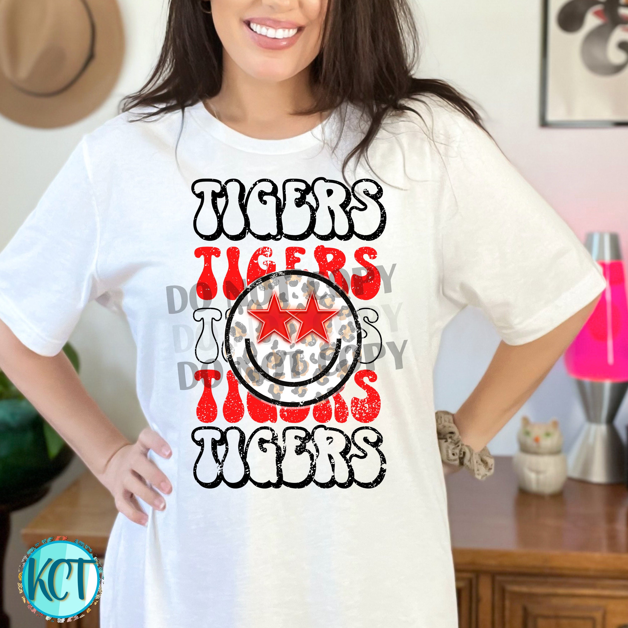 Tigers Mascot Png School Spirit Tigers Leopard Smiley Face - Etsy