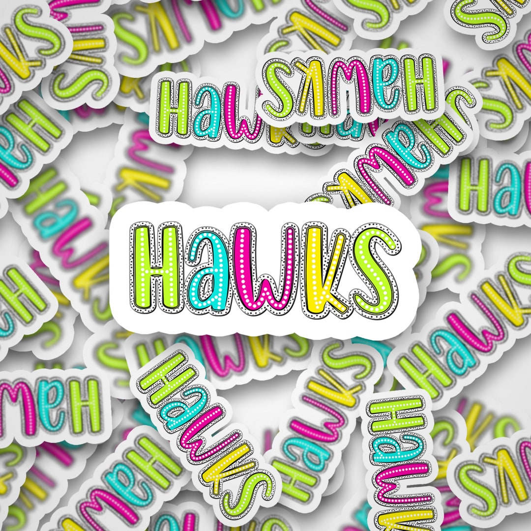 Hawks Polka Dot Die Cut Sticker, Mascot Sticker, Hawks, Die Cut, Hawks ...