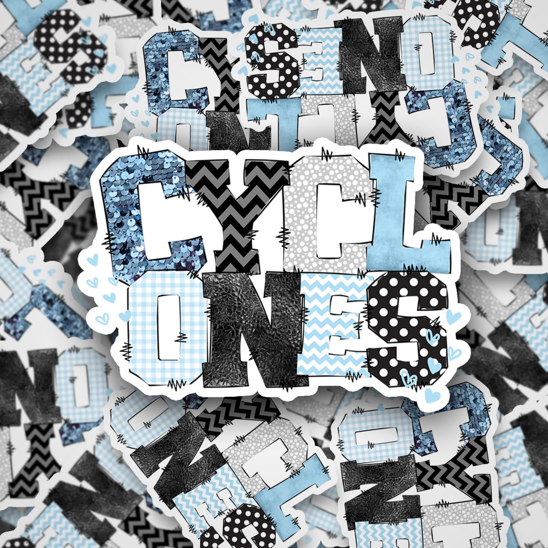 Cyclones Doodle Sticker, Cyclone Doodle, Blue, Cyclones Mascot ...