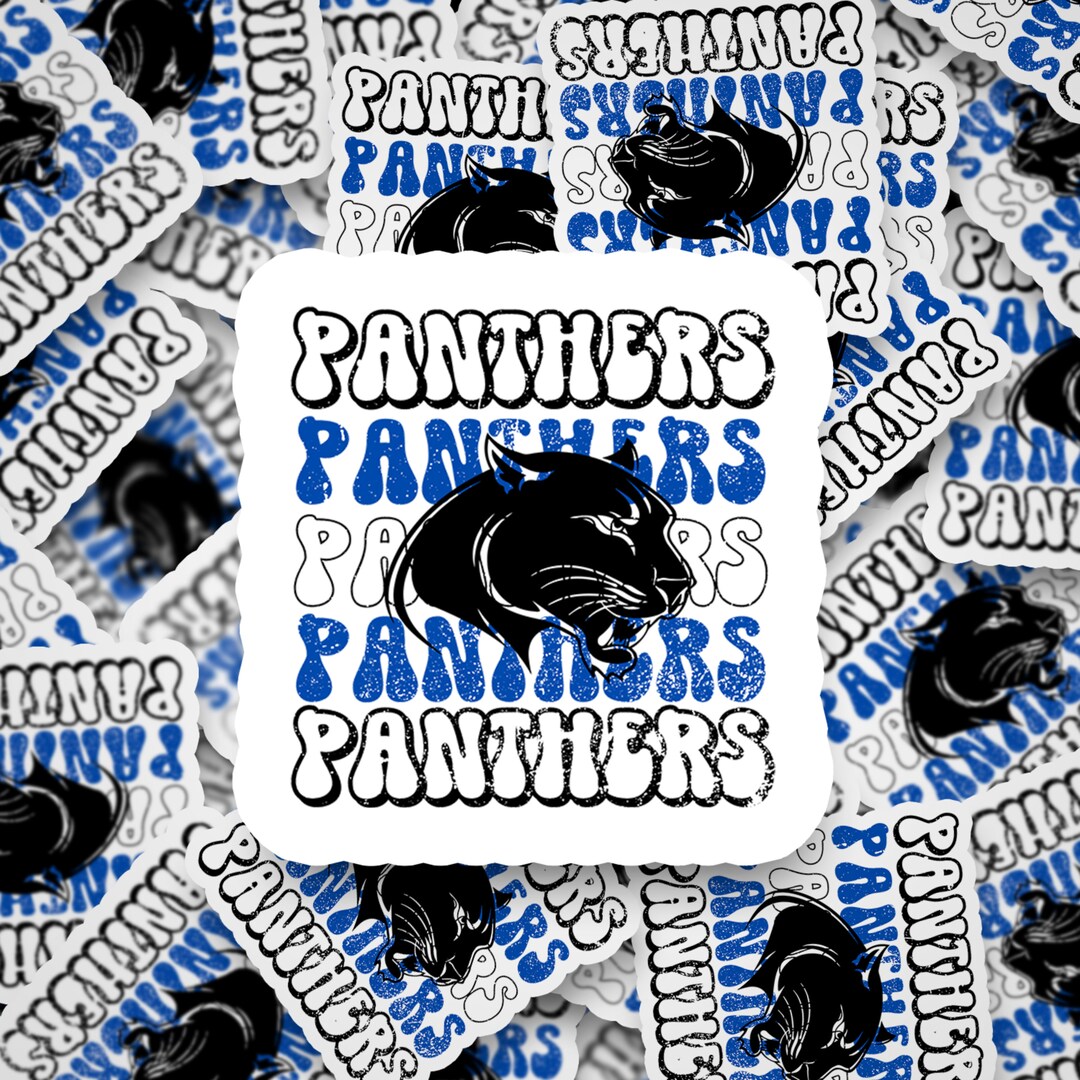 Panthers Stacked Mascot Die Cut Sticker, Mascot Sticker, Panthers ...